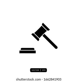 Law Hammer Logo Design Vector Symbol Stock Vector (Royalty Free) 1126703657