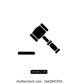 Hammer Justice Icon Vector Sign Symbol Stock Vector (Royalty Free ...