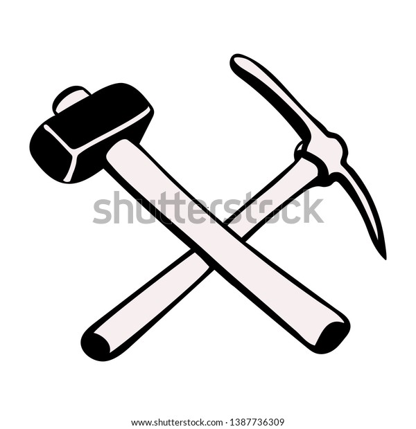 Hammer Pick Isolated On White Background Stock Vector (Royalty Free ...