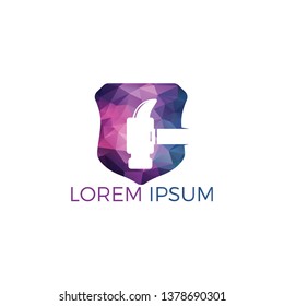 Hammer Shield Logo Design Hammer Protection Stock Vector (Royalty Free ...
