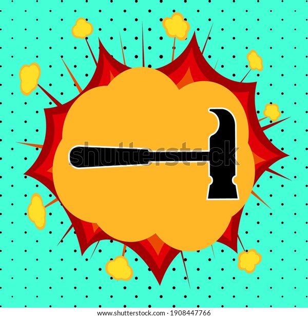 Hammer Sign Pop Art Explosion Vector: เวกเตอร์สต็อก (ปลอดค่าลิขสิทธิ์ ...
