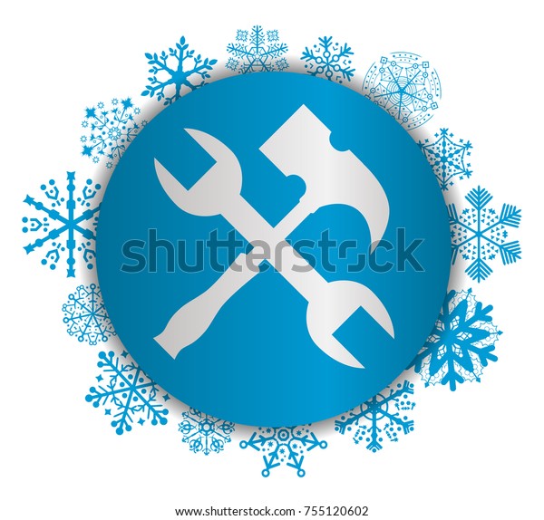 Hammer Spanner Christmas Icon Stock Vector (Royalty Free) 755120602 ...