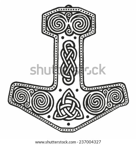 Hammer Thor Viking Magic Warrior Norse Stock Vector (Royalty Free ...
