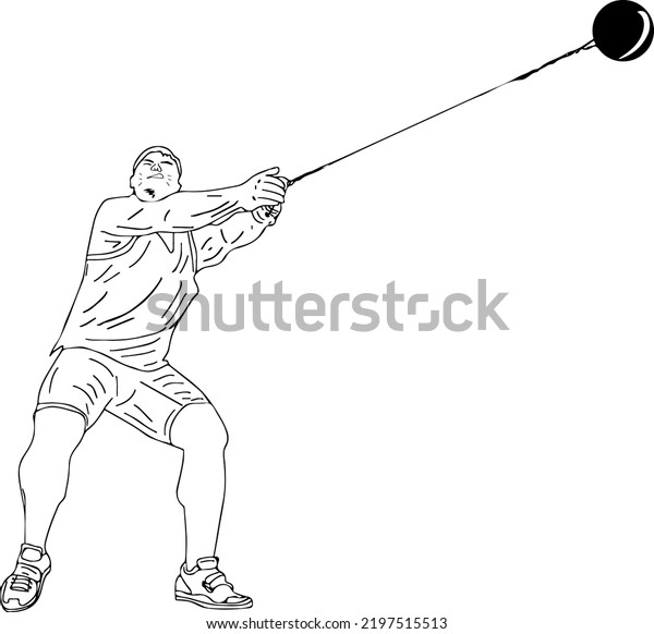 Hammer Throw Vector Hammer Throw Athlete Stock Vector (Royalty Free ...