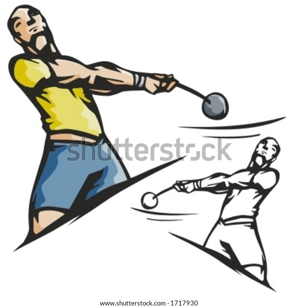 Hammer Thrower Athlete Vector Illustration Stock Vector (Royalty Free ...