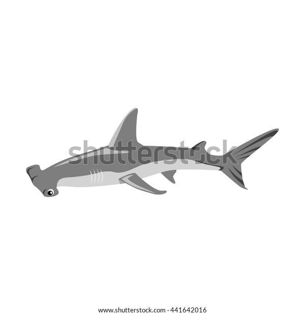 Hammerhead Shark Icon Isolated On White Stock Vector (Royalty Free ...