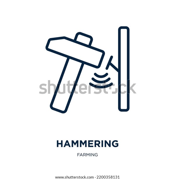 Hammering Icon Farming Collection Thin Linear Stock Vector (Royalty ...