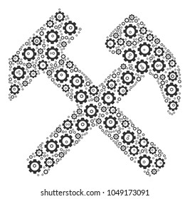 Hammers Collage Gearwheels Vector Cog Wheel Stock Vector (Royalty Free ...