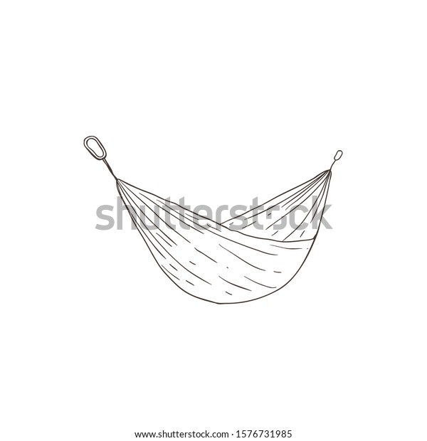 Hammock Line Art Vector Illustration Stock Vector (Royalty Free ...