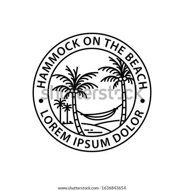 Hammock Logo Round Symbol Stamp Style Stock Vector (Royalty Free ...