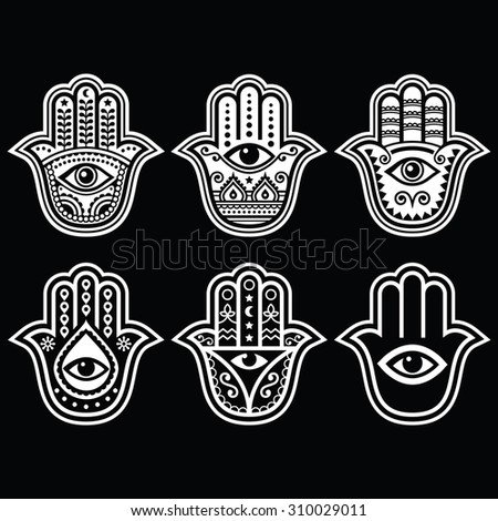 Hamsa Hand Hand Fatima Amulet Symbol Stock Vector (Royalty Free ...