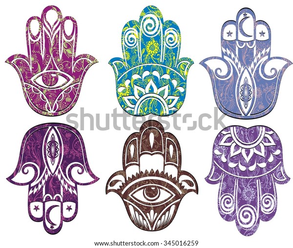 Hamsa Hand Hand Fatima Amulet Symbol Stock Vector (Royalty Free ...