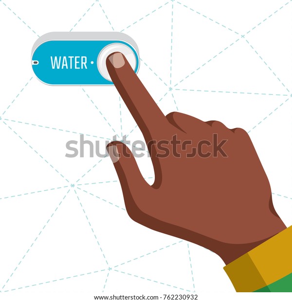 Hand African Man Pressing Button Clickable Stock Vector (Royalty Free ...