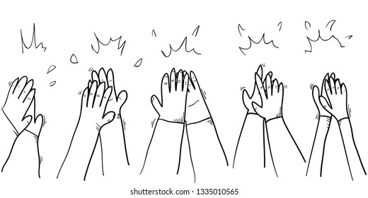 Hand Applause Doodle Sketch 스톡 벡터(로열티 프리) 1335010565 | Shutterstock