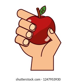 Hand Apple On White Background Stock Vector (Royalty Free) 1247953930 ...