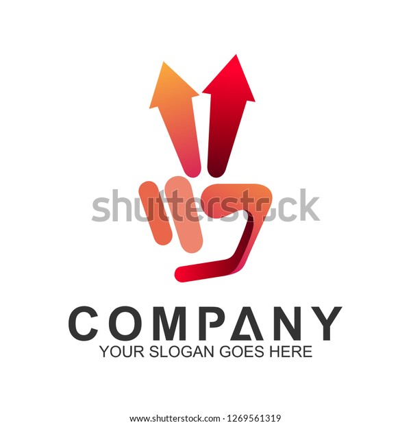 Hand Arrow Finger Logo Design Stock Vector (Royalty Free) 1269561319 ...
