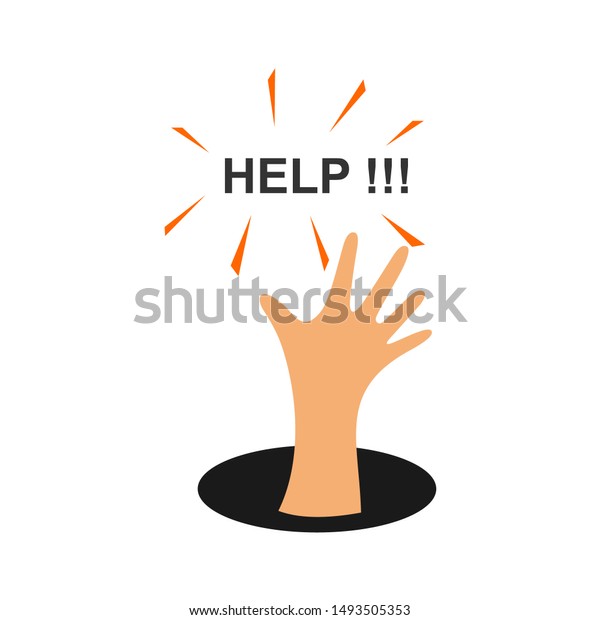 Hand Asking Help Illustration Clipart Vector Stock Vector (Royalty Free ...