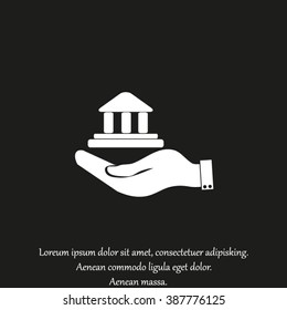 Hand Bank Building Vector Bank Building Stock Vector (Royalty Free ...