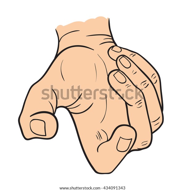 Hand Bent Fingers Gestures Vector Illustration: стоковая векторная ...