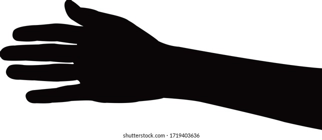 Hand Black Color Silhouette Vector Stock Vector (Royalty Free ...