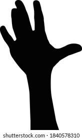 Hand Black Color Silhouette Vector Stock Vector (Royalty Free ...