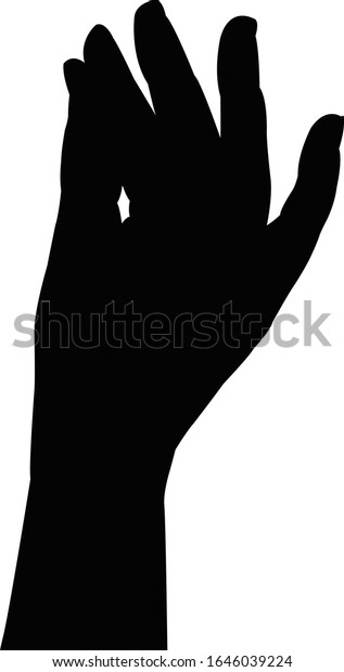 Hand Black Color Silhouette Vector Stock Vector (Royalty Free ...