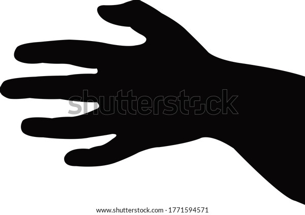 Hand Black Color Silhouette Vector Stock Vector (Royalty Free ...
