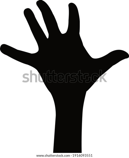 Hand Black Color Silhouette Vector Stock Vector (Royalty Free ...
