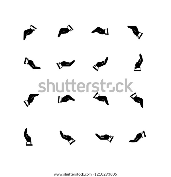 Hand Black Icon Vector Illustration Collection Stock Vector (Royalty ...