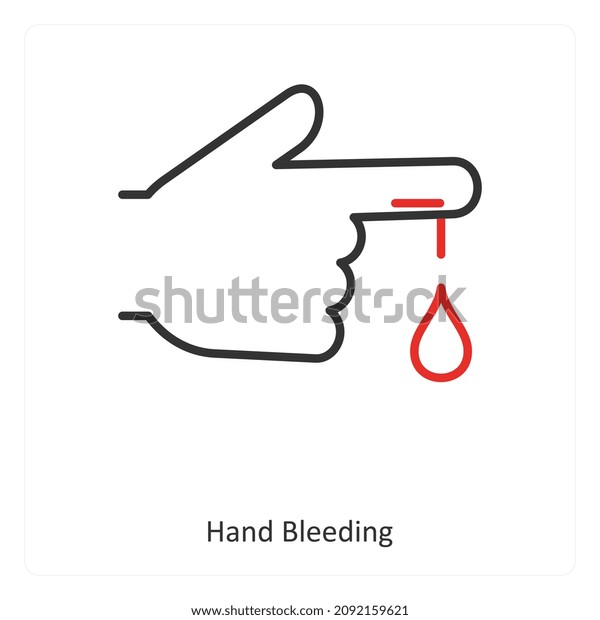 Hand Bleeding Injury Icon Concept Stock Vector (Royalty Free ...