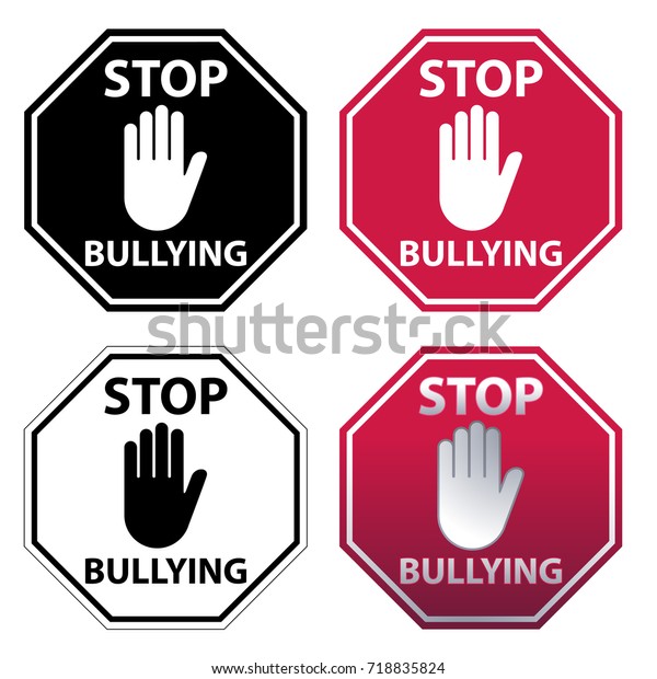 Hand Blocking Sign Stop Bullying Sign Stock Vector (Royalty Free) 718835824