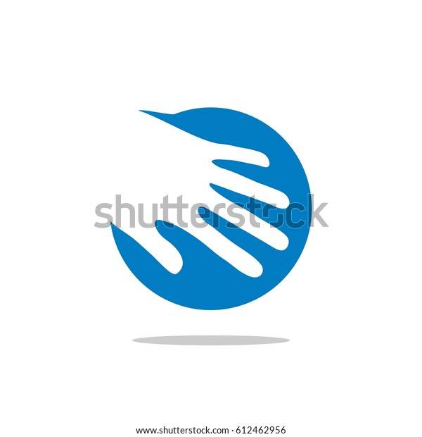 Hand Blue Ball Vector Illustration Logo Stock Vector (Royalty Free ...
