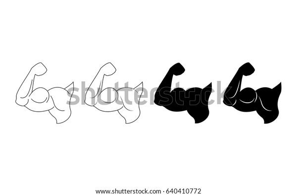 Hand Bodybuilder Set Logo Brawny Arm Stock Vector (Royalty Free ...