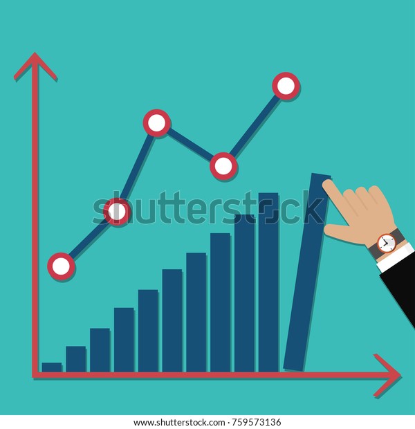 Hand Business Show Graph Chart Hand Stock Vector (Royalty Free ...