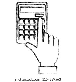 Hand Calculator Math Isolated Icon Stock Vector (Royalty Free ...