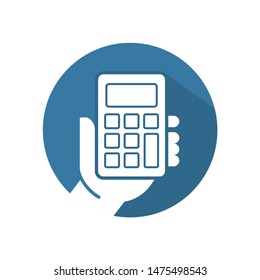 Hand Calculator Round Vector Icon Stock Vector (Royalty Free ...