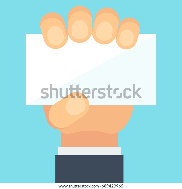 Hand Card Flat Vector Cartoon Illustration 스톡 벡터(로열티 프리) 689429965 ...