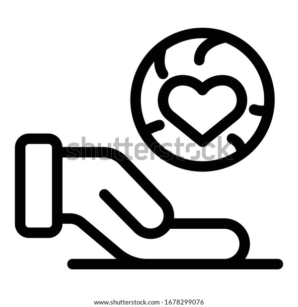 Hand Care Responsibility Icon Outline Hand Stock Vector (Royalty Free ...