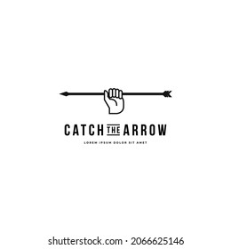 Hand Catch Arrow Logo Icon Sign Stock Vector (Royalty Free) 2066625146 ...