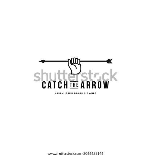 Hand Catch Arrow Logo Icon Sign Stock Vector (Royalty Free) 2066625146 ...