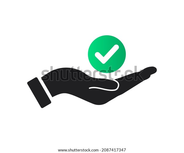 Hand Check Mark Logo Design Tik Stock-vektor (royaltyfri) 2087417347 ...