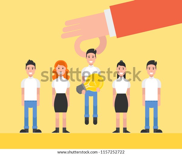 Hand Choosing Worker Who Has Idea Stock Vector (Royalty Free) 1157252722