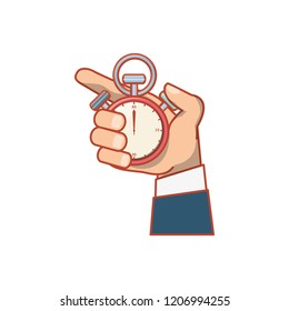 Hand Chronometer Time Isolated Icon Stock Vector (Royalty Free ...