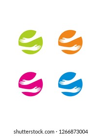 Hand Circle Logo Template Stock Vector (Royalty Free) 1266873004 ...