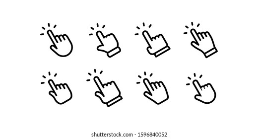 Hand Click Icon Collection Clicking Hands Stock Vector (Royalty Free ...