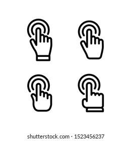 Touch Outline Icon On White Background Stock Vector (Royalty Free ...