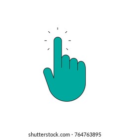 Hand Click Icon Thin Line Stock Vector (Royalty Free) 764763895 ...