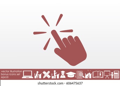 Hand Click Icon Vector Illustration Eps10 Stock Vector (Royalty Free ...