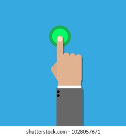 Hand Click Ok Flat Design Vector Stock Vector (Royalty Free) 1028057671 ...