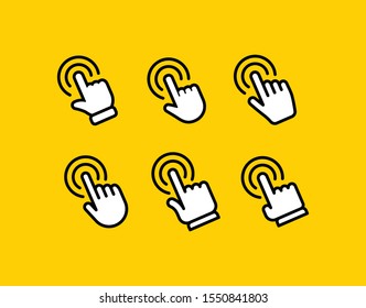 Set Hand Click Icons Clicking Hands Stock Vector (Royalty Free) 1607537206